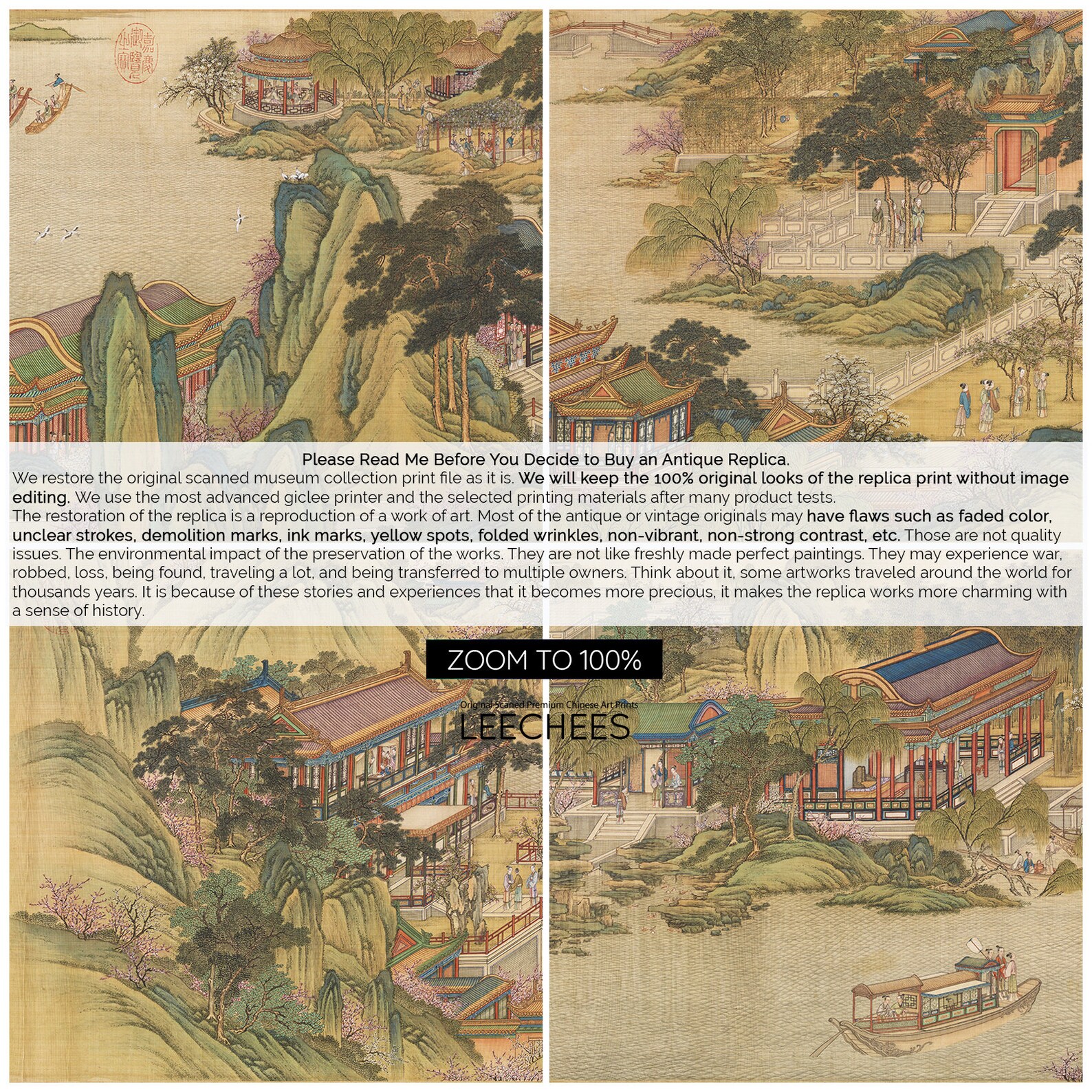 Spring Dawn in the Han Palace, Version of Qing Dynasty, Vintage Retro ...