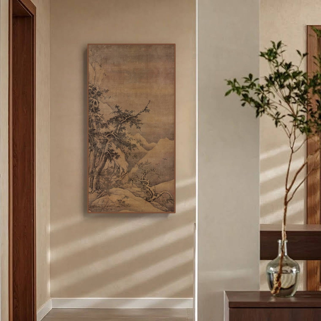 Cold Forest Gathering of Birds Painting, Song Dynasty Antique Painting ...