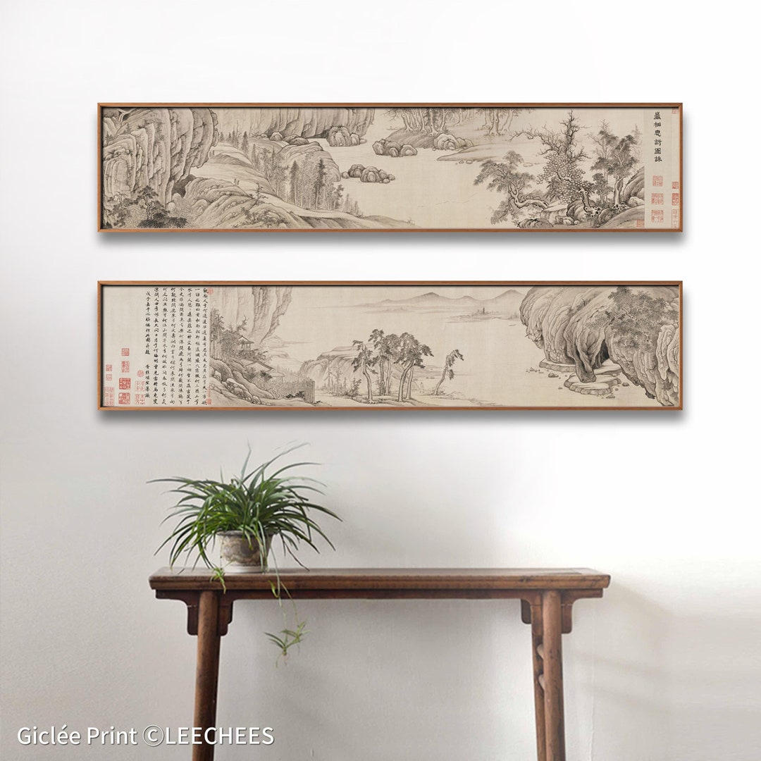 Residing in the Rock Mountains, Horizontal Narrow Antique Shan Shui ...