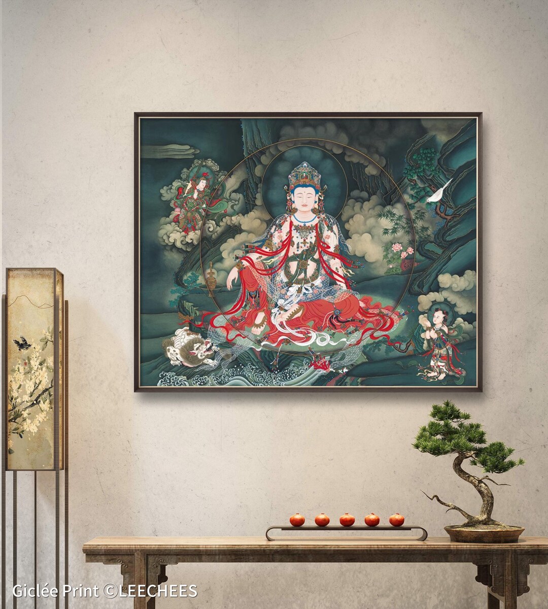 Art Replica of Fahai Temple Mural Water Moon Avalokiteshvara - Etsy