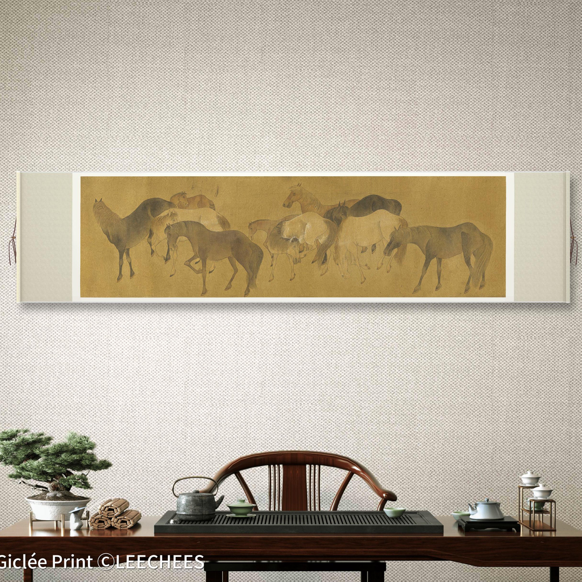 Gongbi Horse Painting, Ten Horse Painting, Chinese Ancient Brush ...