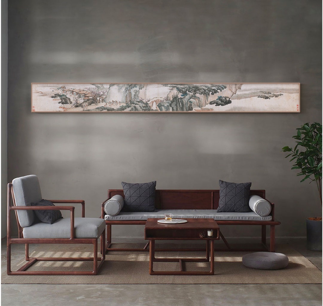 The Peach Blossom Spring, Chinese Qing Dynasty Antique Shan Shui Scroll ...