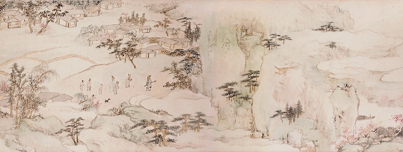 Peach Blossom Spring, Qing Dynasty Chinese Landscape Painting, Shan ...