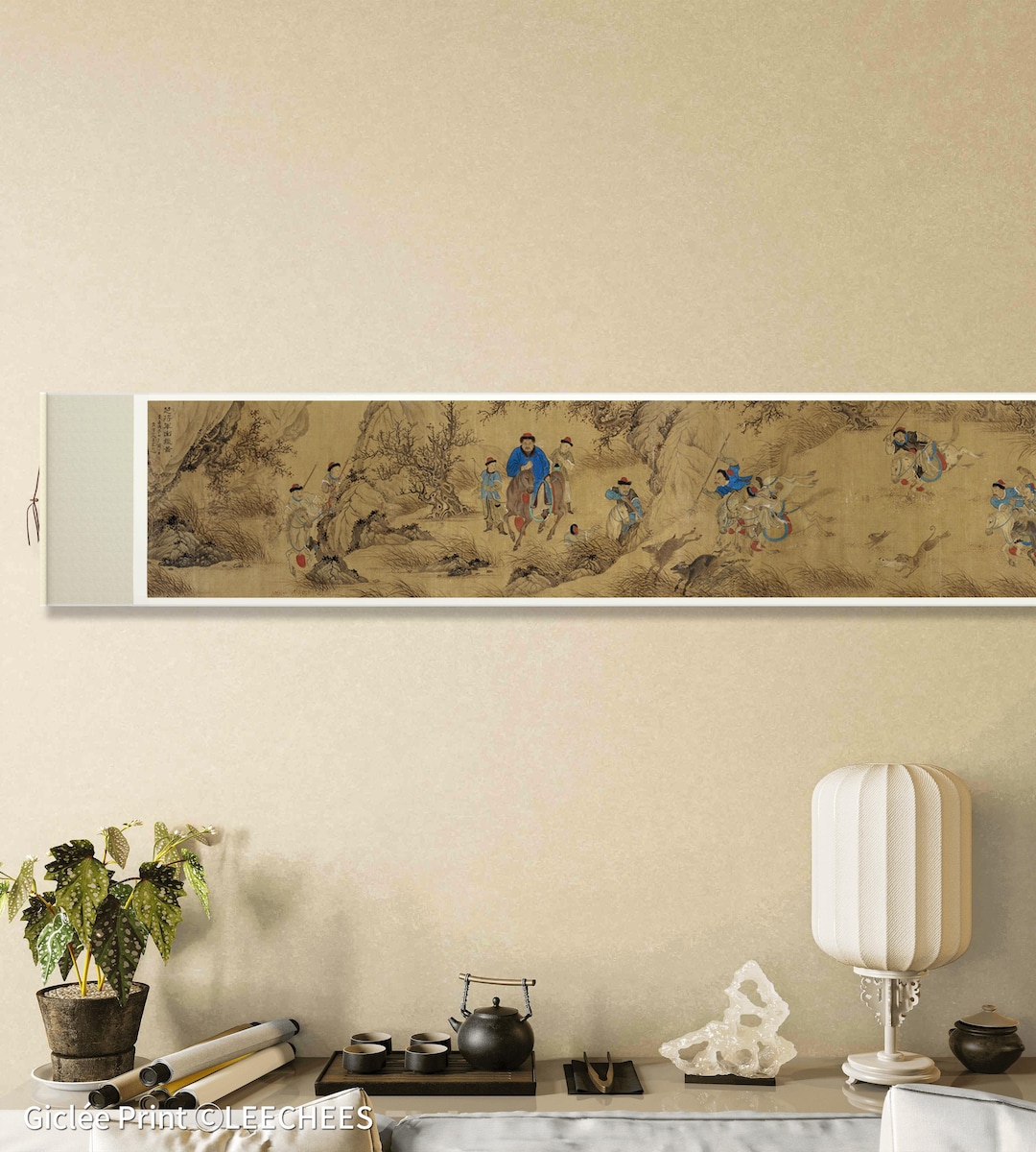 Long Scroll of General Chu Goes Hunting, Chinese Antique Landscape Art ...