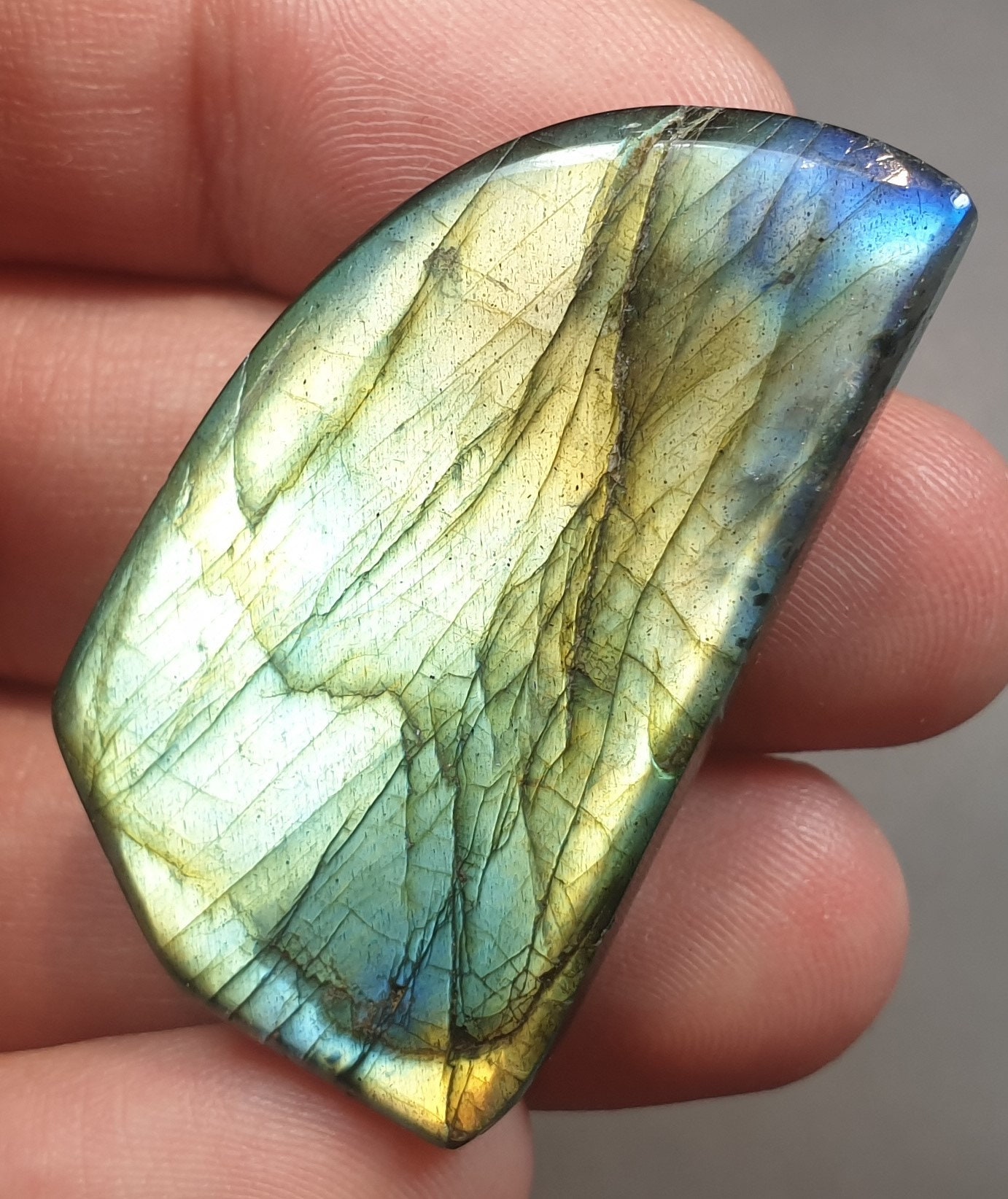 Labradorita Mineral Pulido Cabujón Hermoso Azul Natural, Verde ...