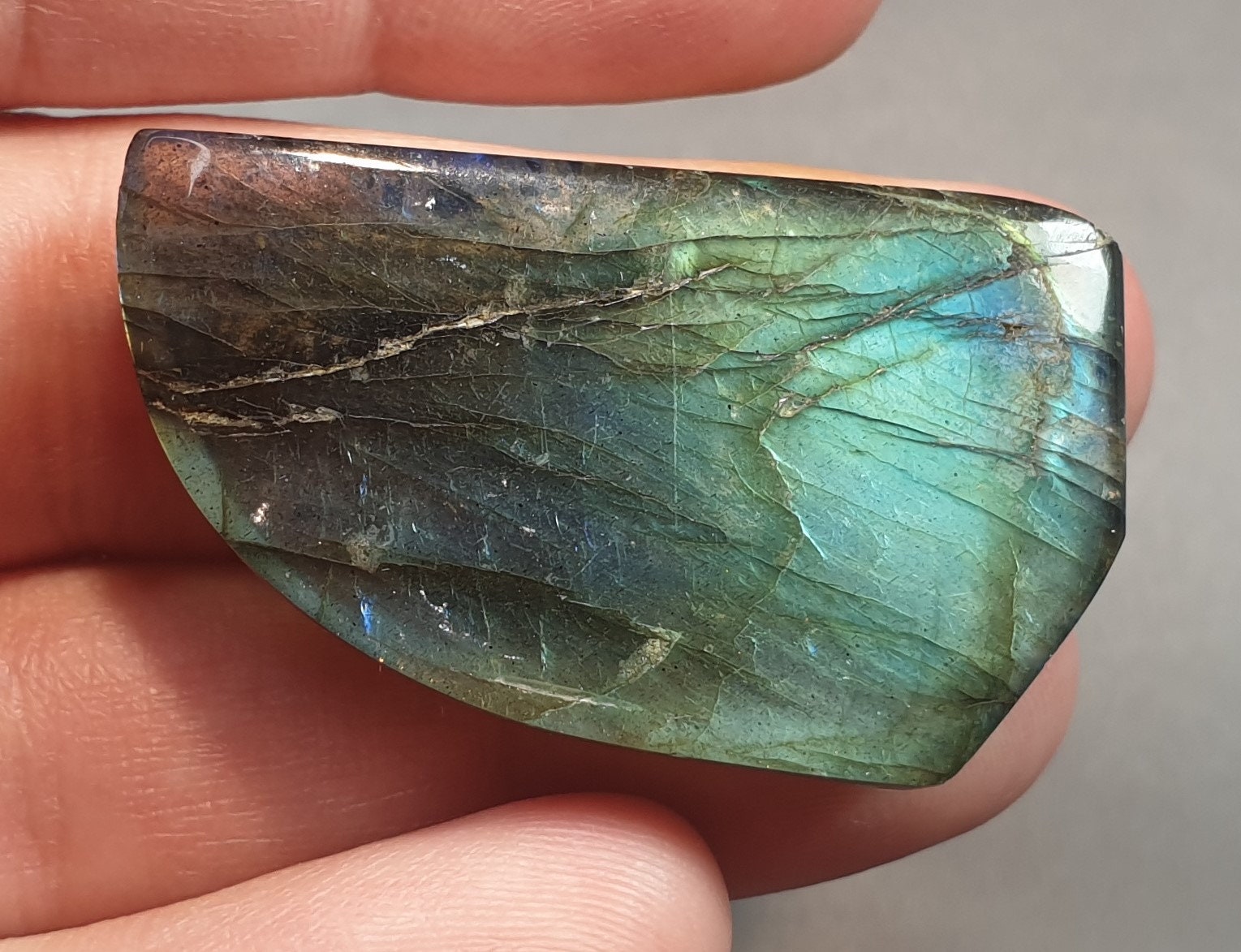 Labradorita Mineral Pulido Cabujón Hermoso Azul Natural, Verde ...
