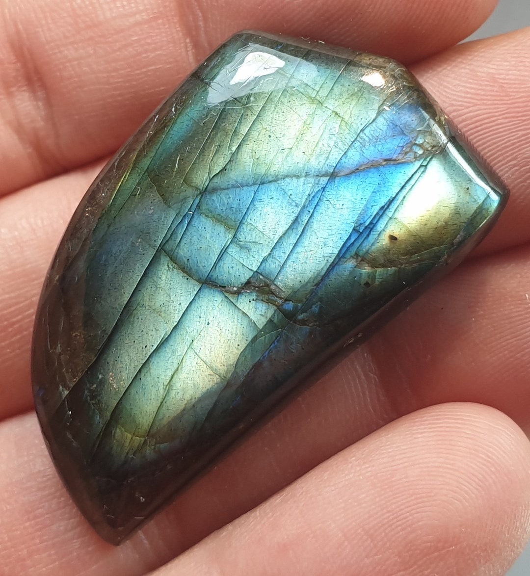 Labradorita Mineral Pulido Cabujón Hermoso Azul Natural, Verde ...