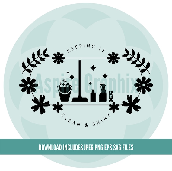 Cleaning Svg Cleaning Service Logo Svg Cleaning Cut Files | Etsy