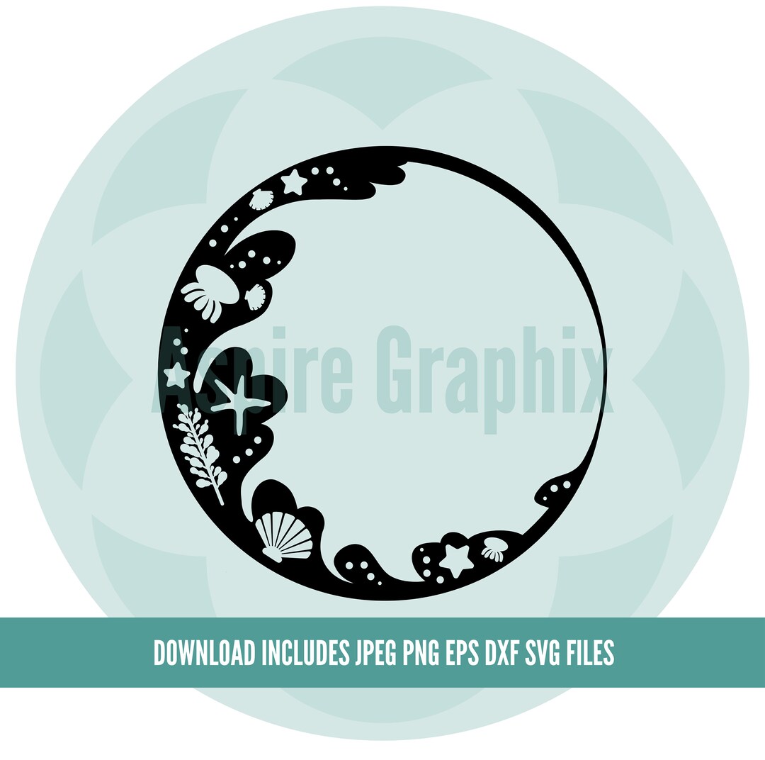 Ocean Monogram Svg, Starfish Svg, Seashell Monogram Svg, Shell Svg ...