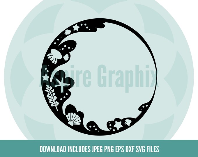Marine Frame Svg, Monogram Frame Svg, Sea Ocean Beach Svg, Marine ...