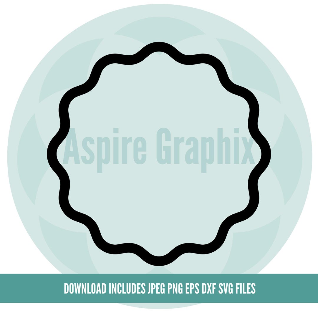 Wavy Frame Svg, Wavy Lines, Scalloped Edge, Wavy Shape Svg, Wave Svg ...