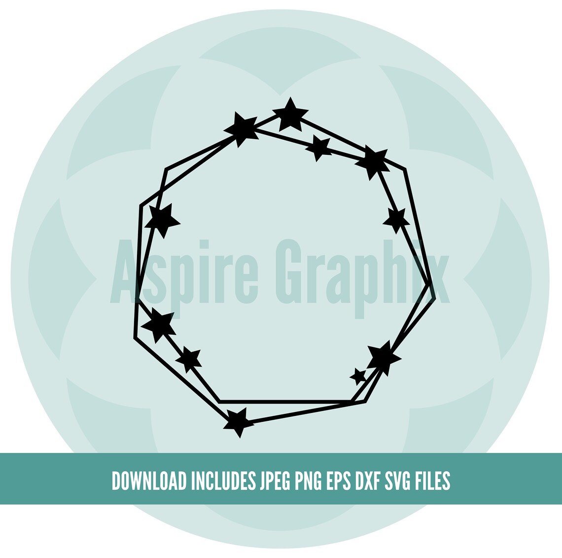 Star Frame Svg, Star Monogram Svg, Star Wire Frame Svg, Star Border Svg ...