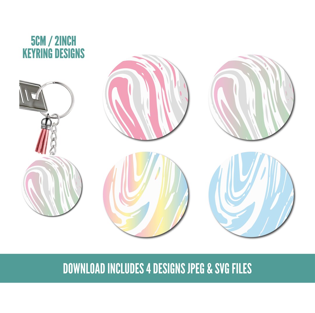 Keychain Round Patterns Svg, Marble Keychain Svg, Keychain Bundle ...