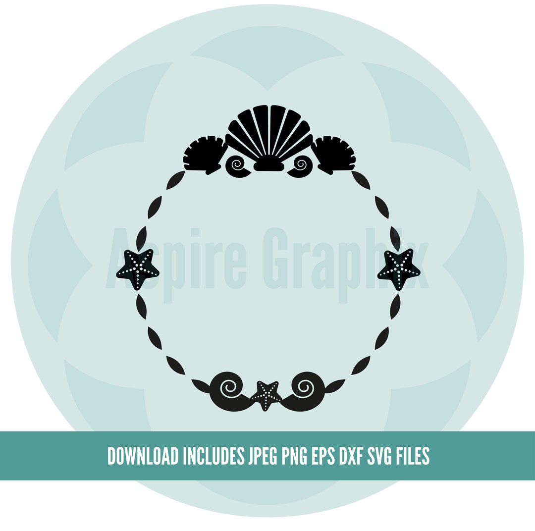 Seashell Svg. Monogram Svg, Ocean Monogram Svg, Starfish Svg, Seashell ...