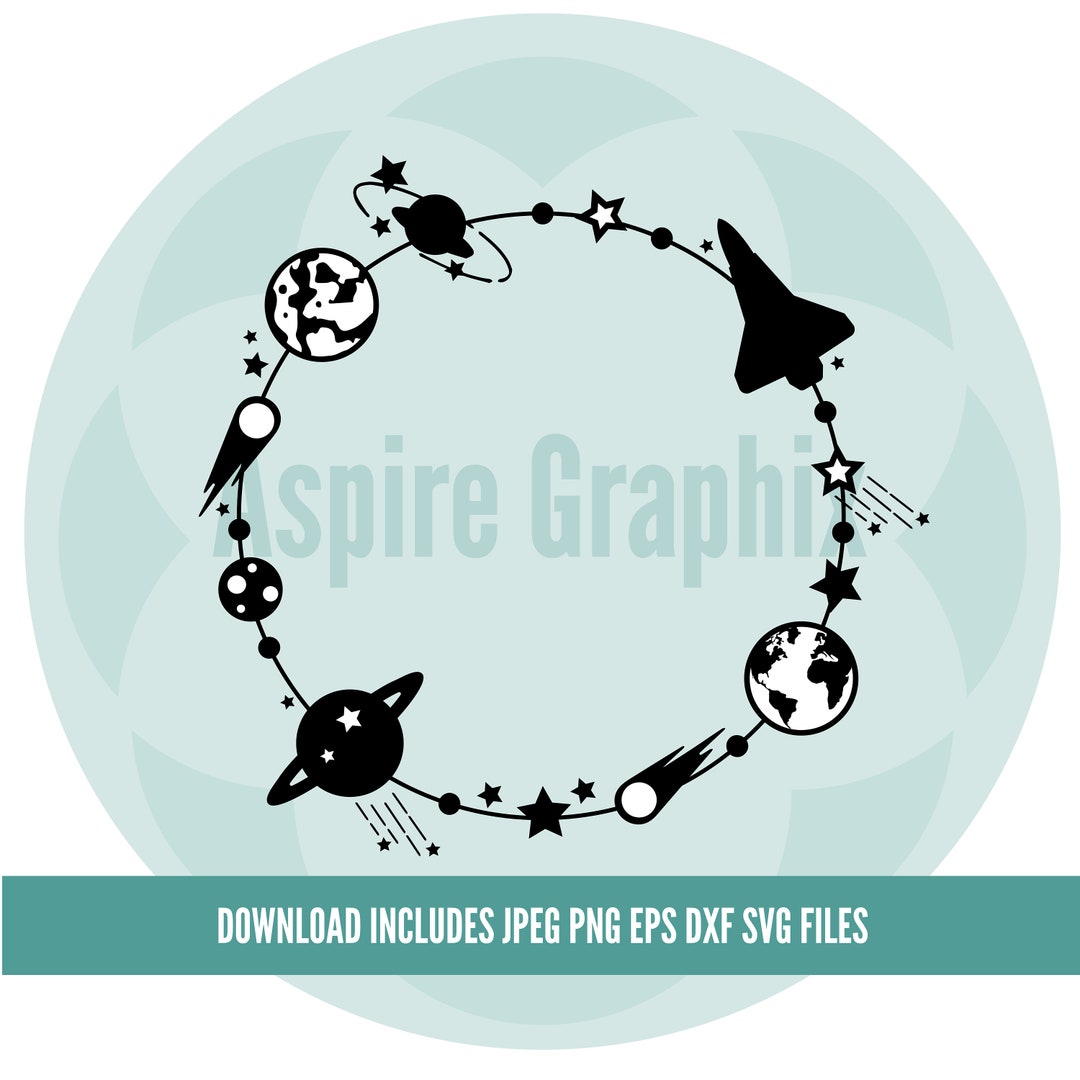 Space Frame Svg, Rocket Svg, Galaxy Svg File, Star Frame Svg, Moon Svg ...