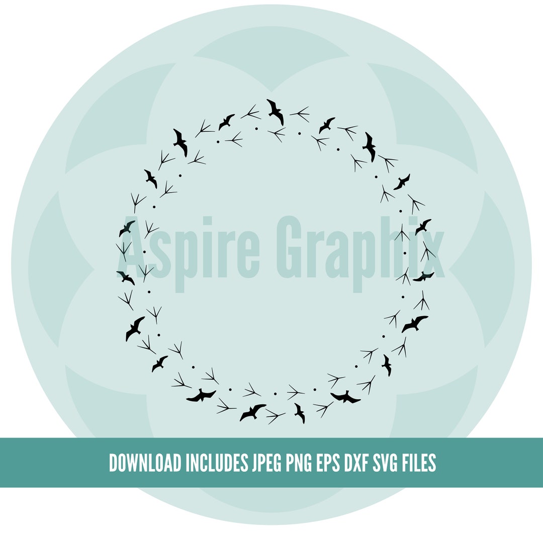 Bird Svg, Monogram Svg, Bird Border Svg, Bird Silhouette Svg, Flock of ...