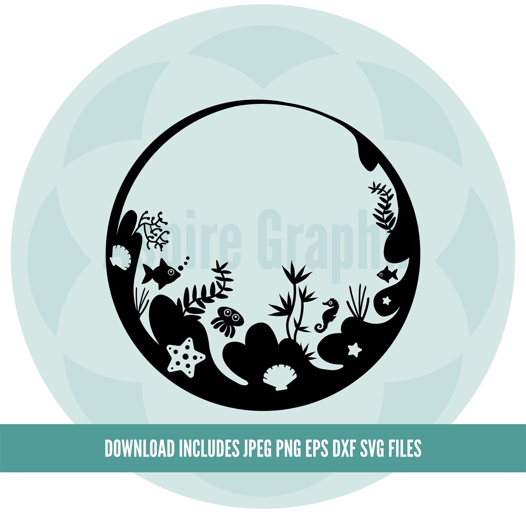 Ocean Monogram Svg, Starfish Svg, Seashell Monogram Svg, Shell Svg ...