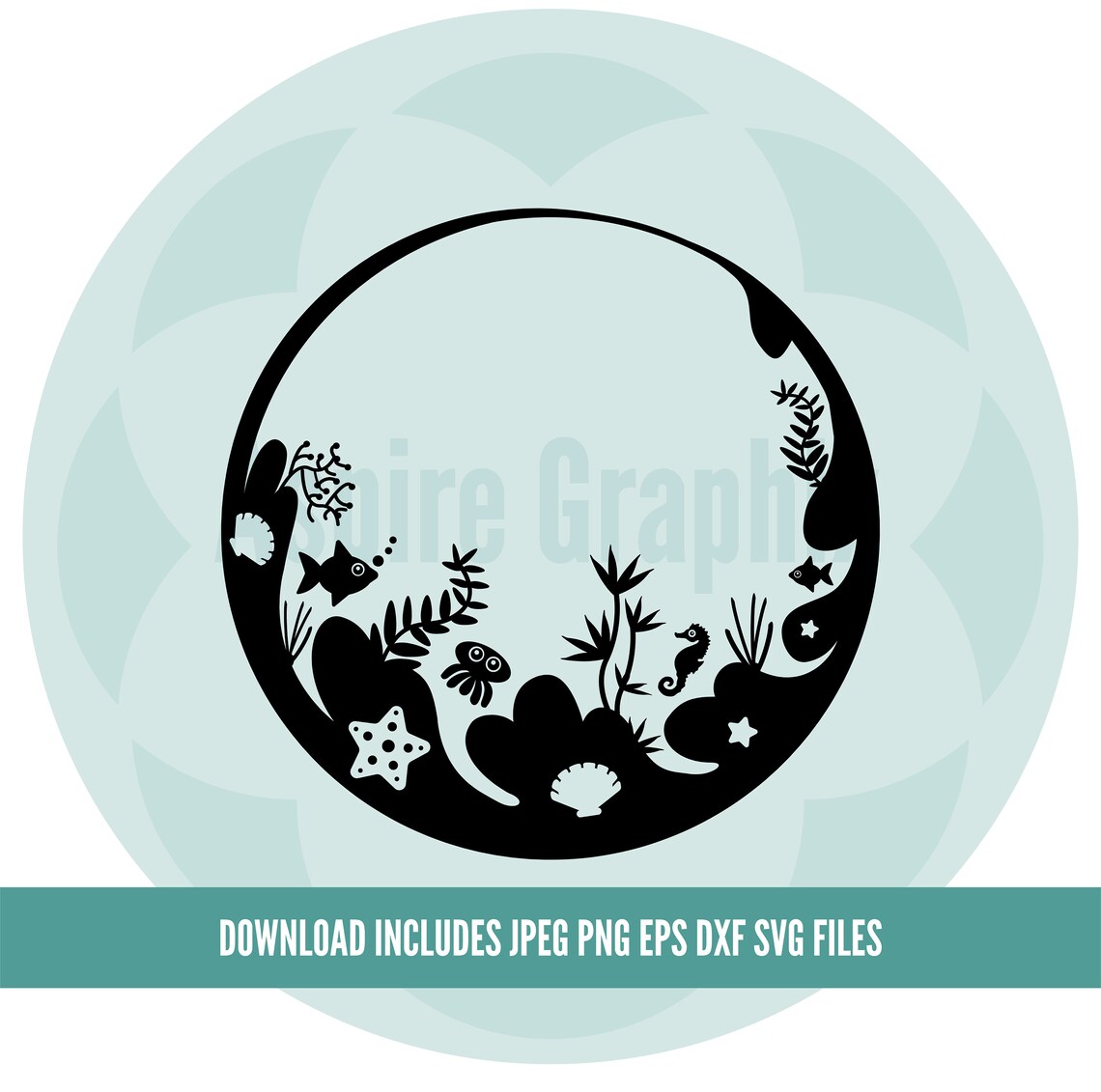 Ocean Monogram Svg Starfish Svg Seashell Monogram Svg Shell - Etsy