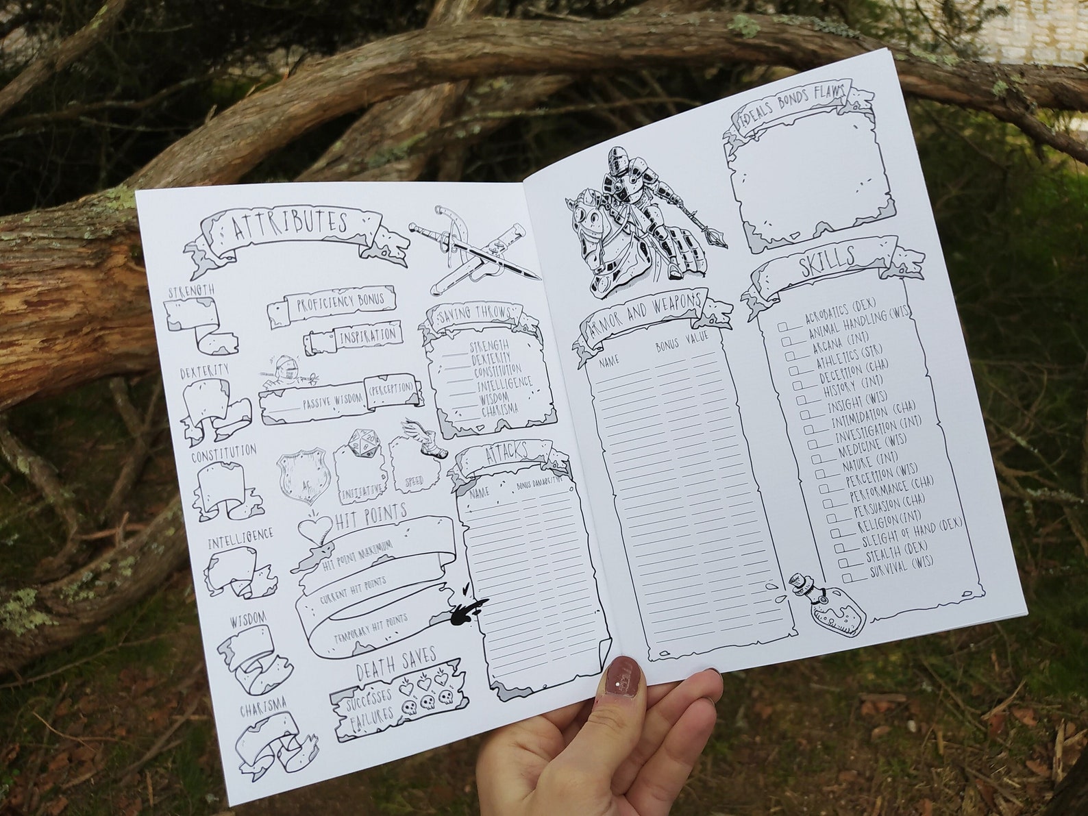 Printable Dungeons and Dragons 5th Edition A5 Character - Etsy