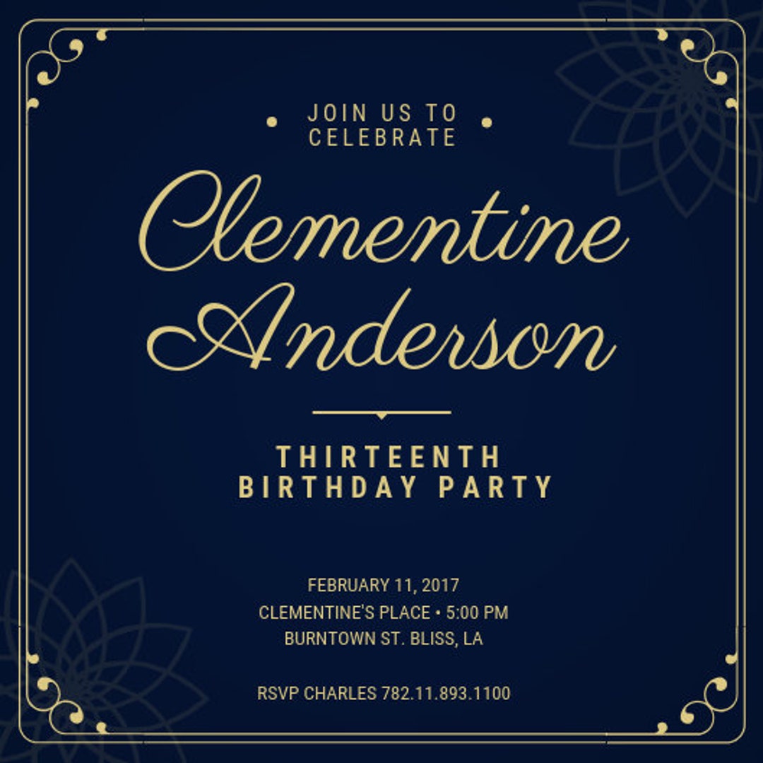 Classy Birthday Invitations - Etsy