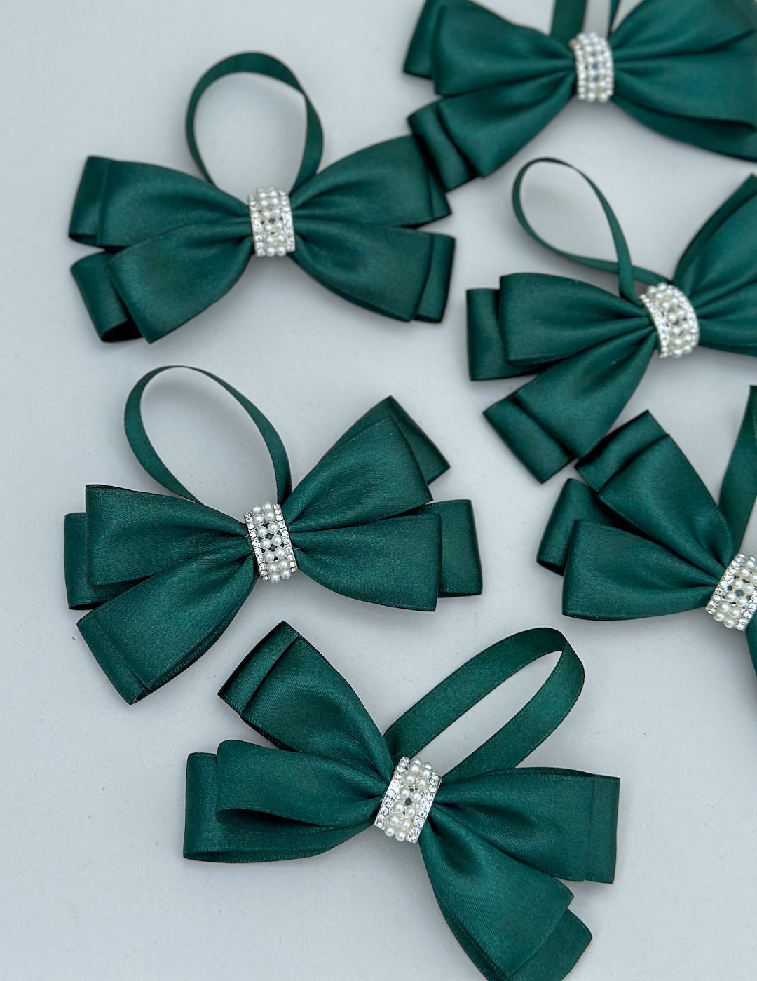 Christmas Tree Bows Christmas Tree Ornaments Green Bows for - Etsy