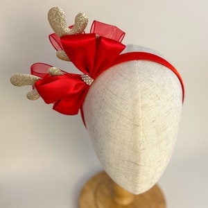 Christmas Headband, Reindeer Hair Accessories, Red Headband, Red ...