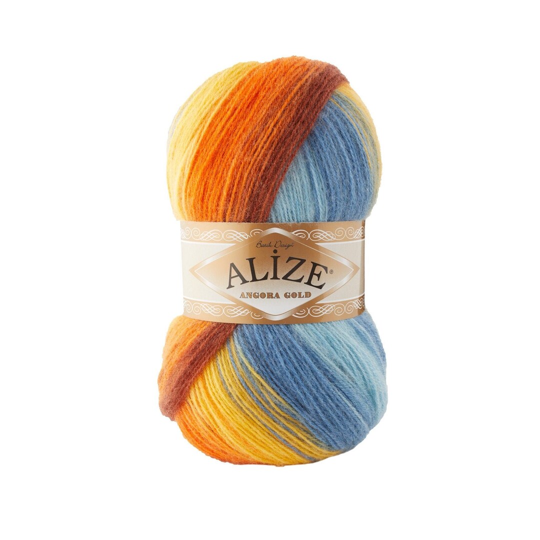 Angora Gold Batic Yarn. Mohair & Wool. 5 Skeins of Soft, Warm and Fine ...