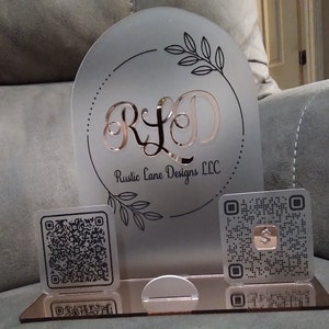 All in One Business Logo + QR Code+ Card Holder Hub | Scan to Pay Sign ...