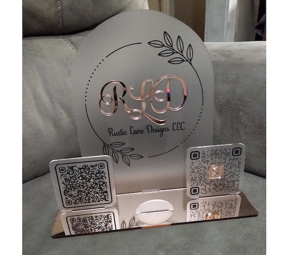 All in One Business Logo QR Code Card Holder Hub Scan to - Etsy
