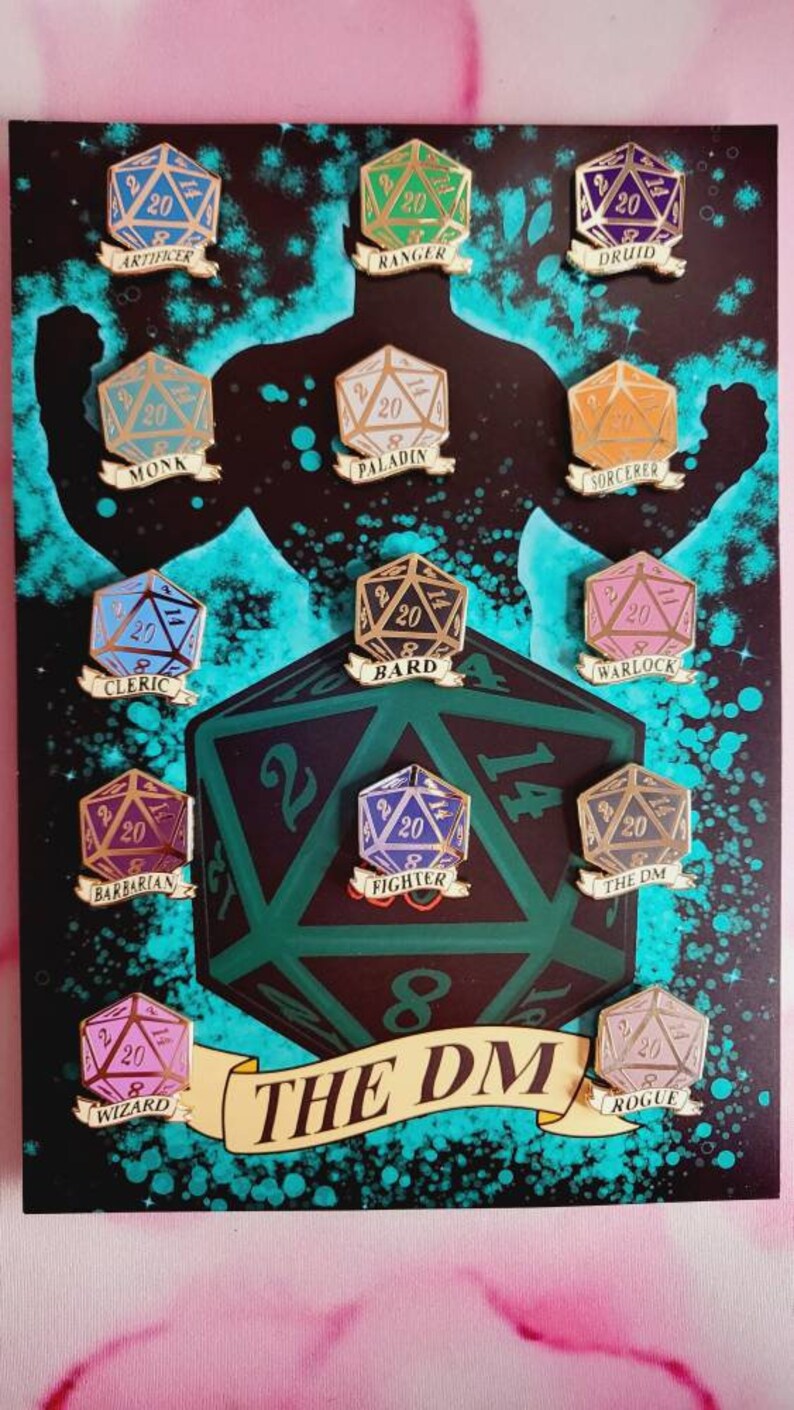 Dnd Inspired D20 Enamel Pins - Etsy
