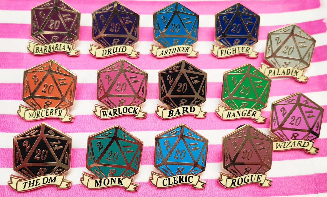 Dnd Inspired D20 Enamel Pins - Etsy