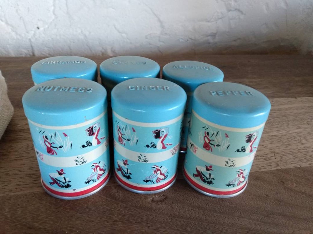 Brilliant Vintage Worcester Ware Spice Tins/storage/kitchenalia - Etsy