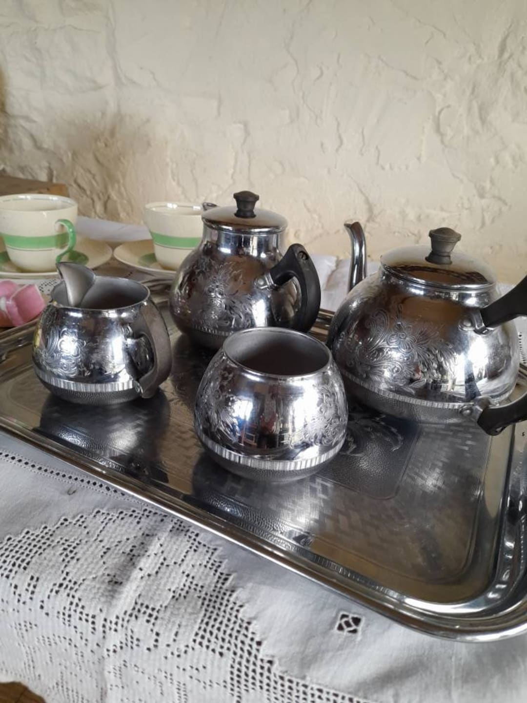 Swan Brand " Carlton Ware" Cromalin Tea Set With Serving Tray - Etsy UK