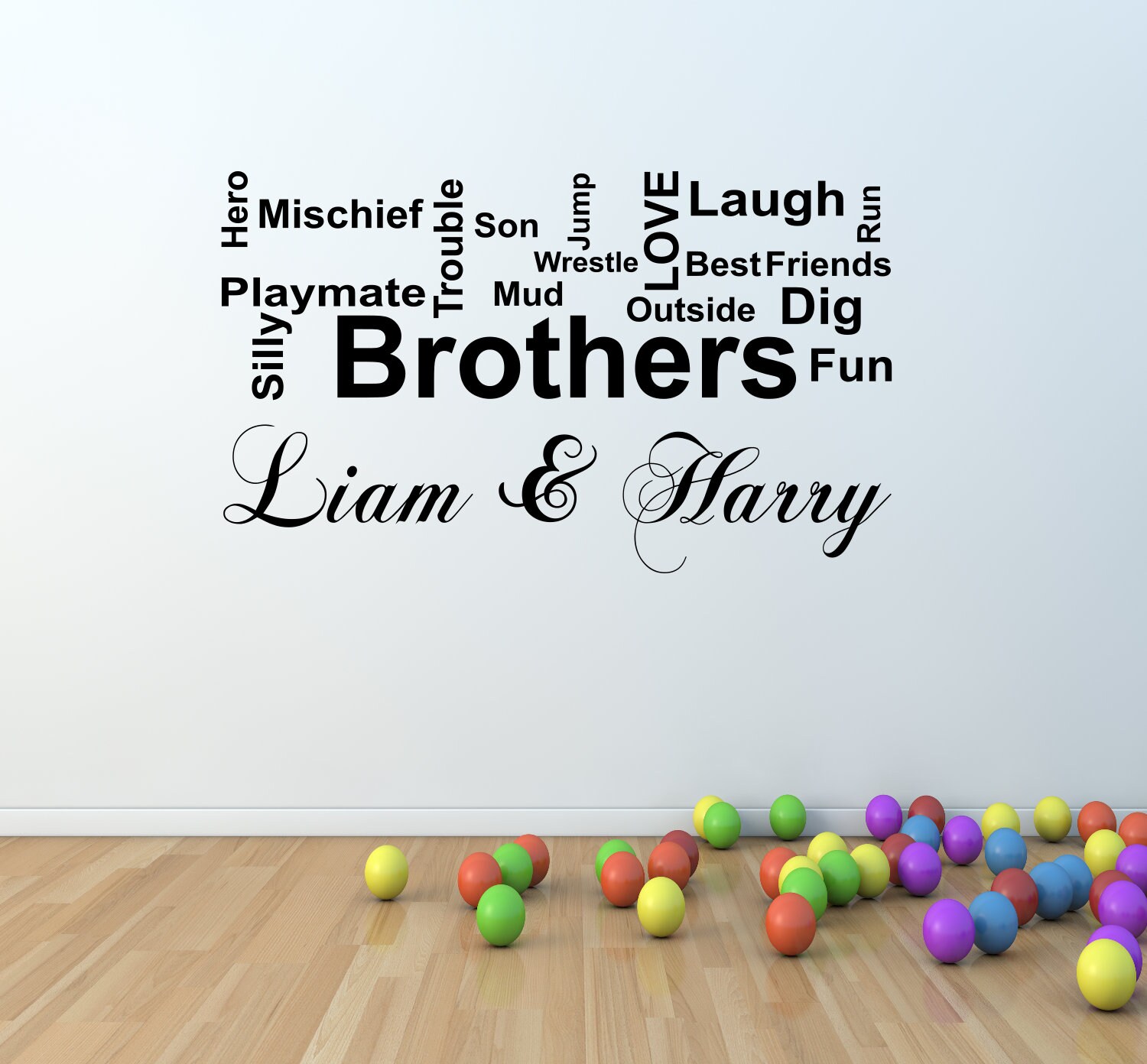 Personalised Brothers Quote Vinyl Wall Art Sticker kds52 | Etsy