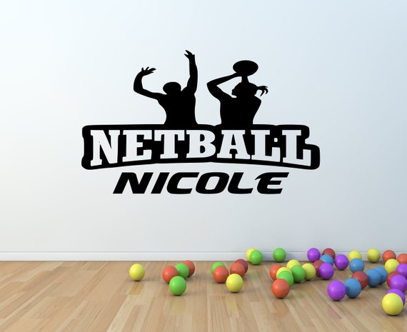 Personalised Netball Vinyl Wall Art Sticker Any Name | Etsy