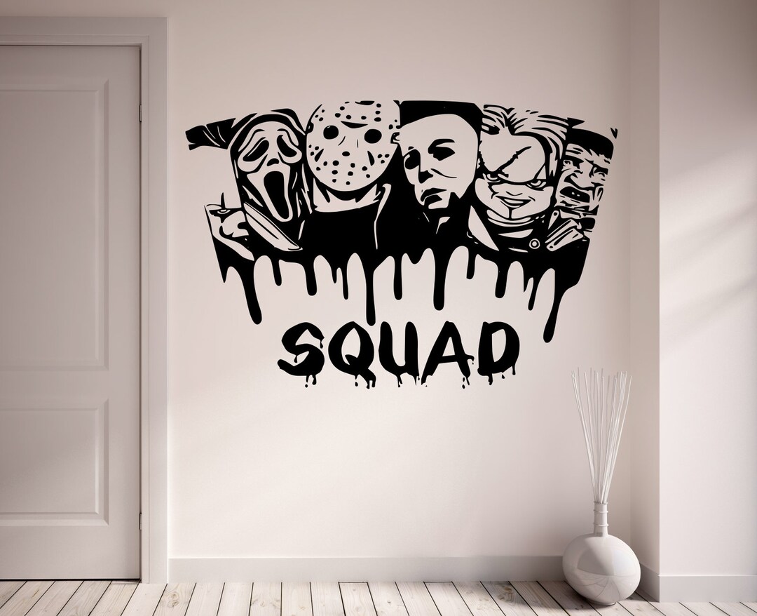 Horror Squad Pennywise Scream Jason Michael Chucky Freddy Vinyl Wall ...