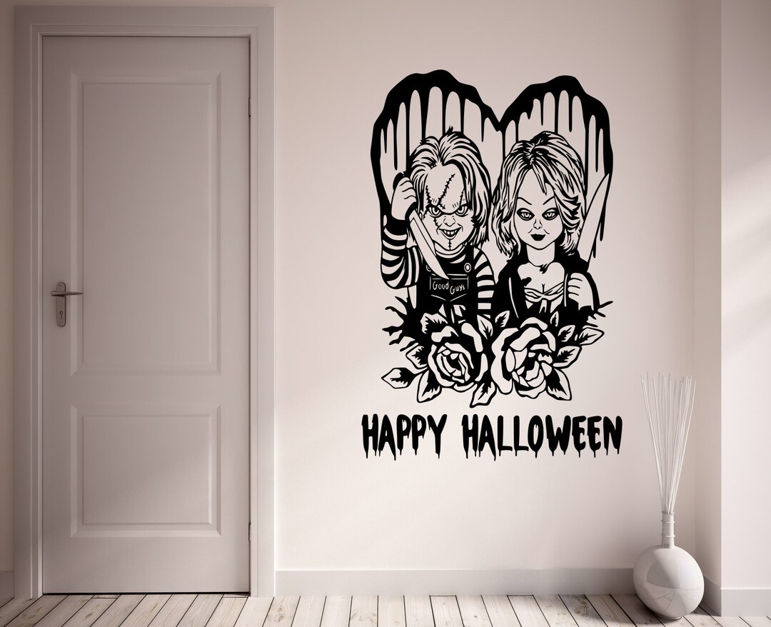 Chucky and Tiffany Bride Doll Movie Vinyl Wall / Window Sticker ...