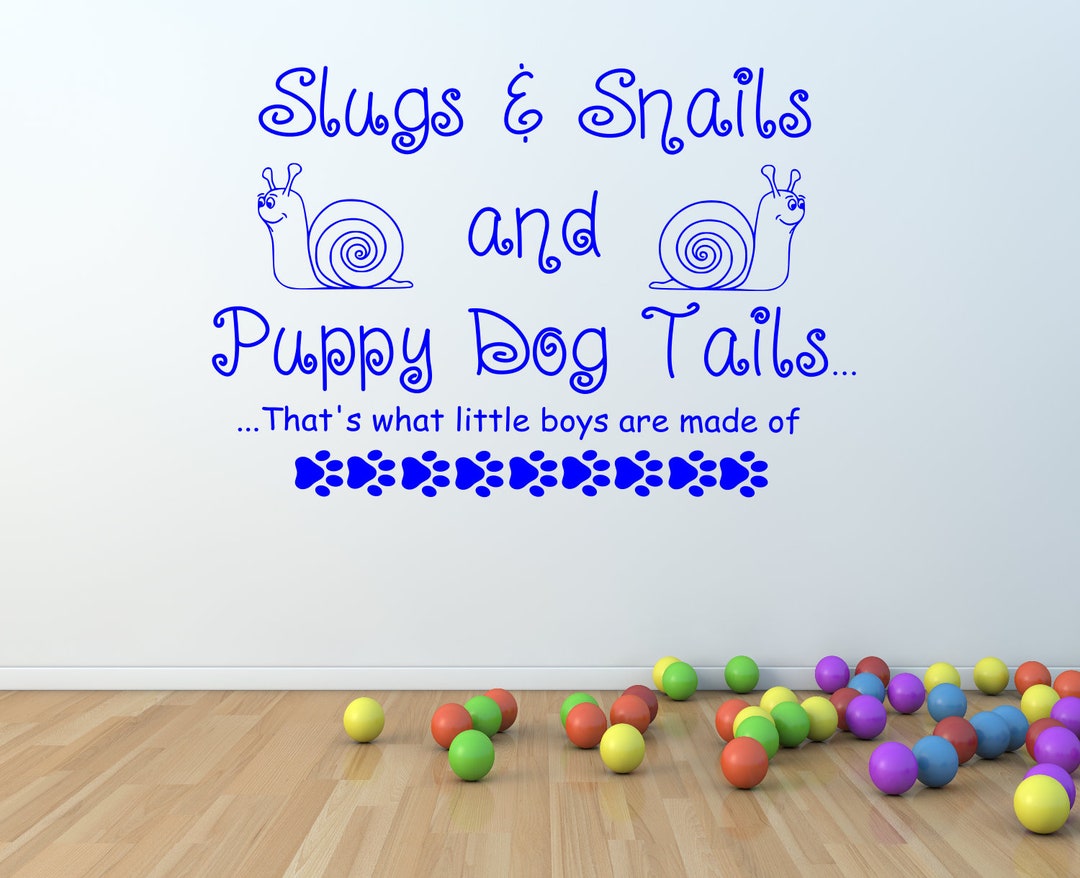 Slugs & Snails, Kids Nursery Rhyme Quote Vinyl Wall Art Sticker kds2 - Etsy