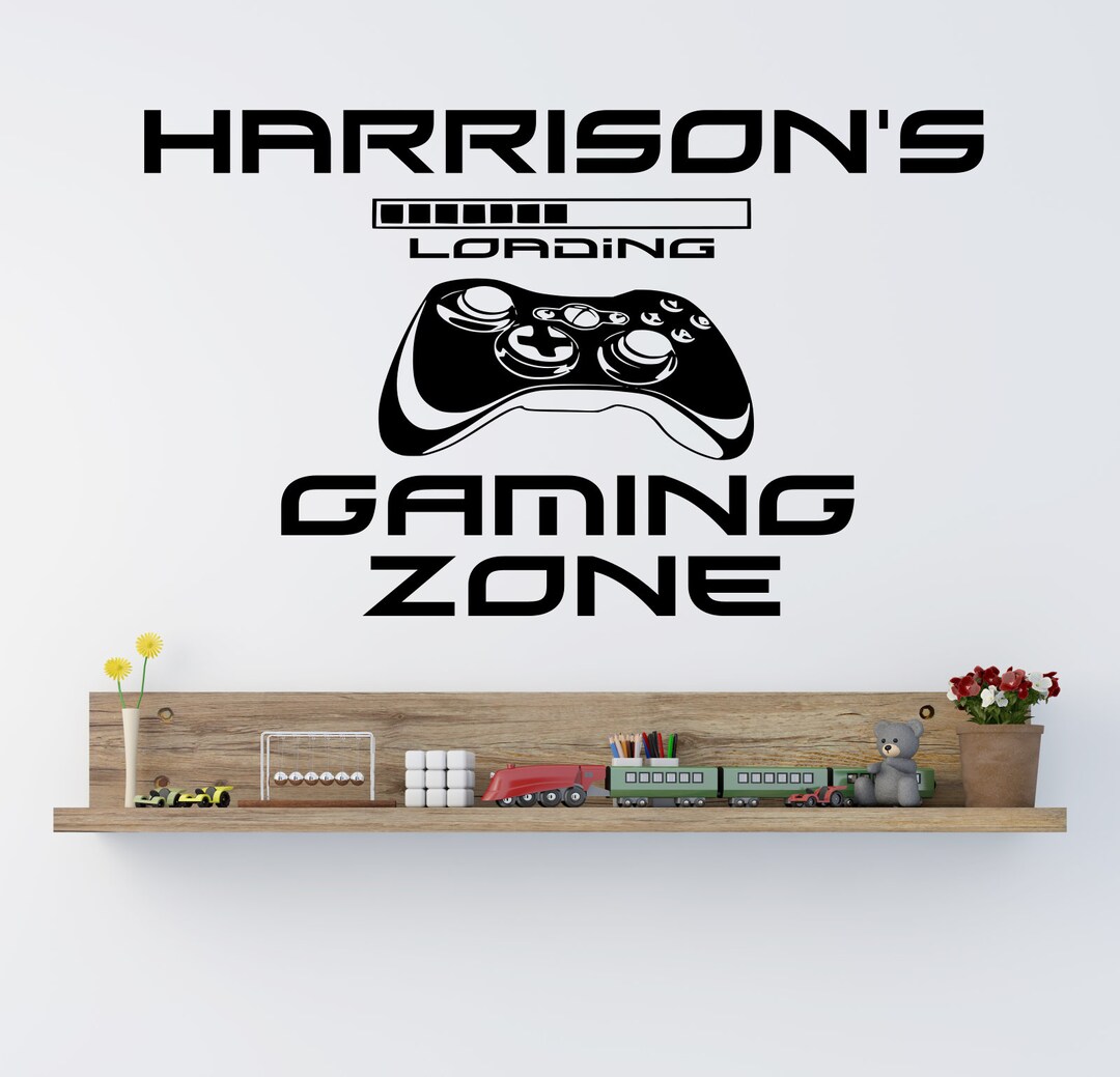 Personalised Gaming Zone, Game Room - Vinyl Wall Art Sticker (gm2 ...
