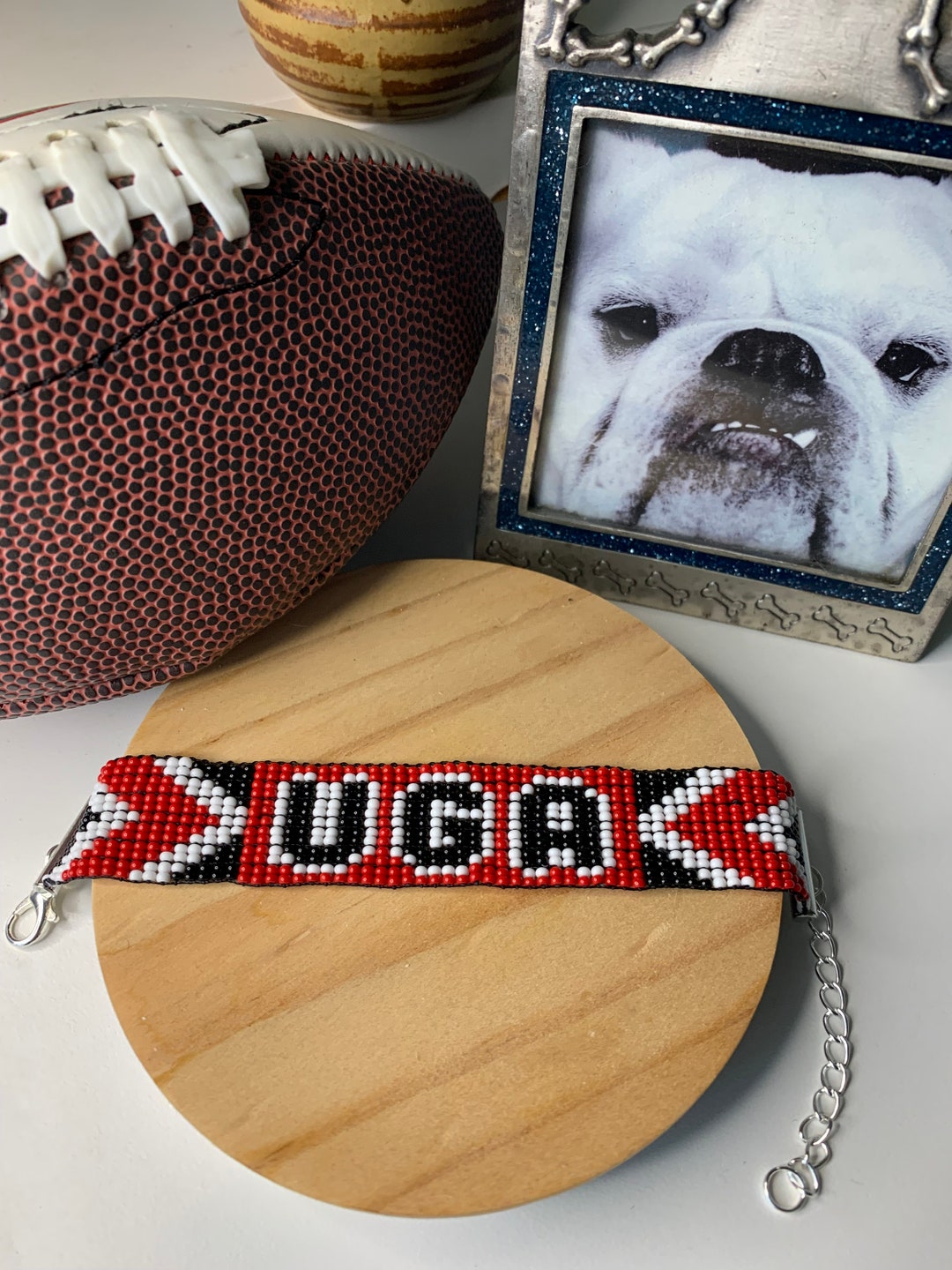 UGA Bracelet, University of Georgia, Woven Beaded Bracelet, Adjustable ...