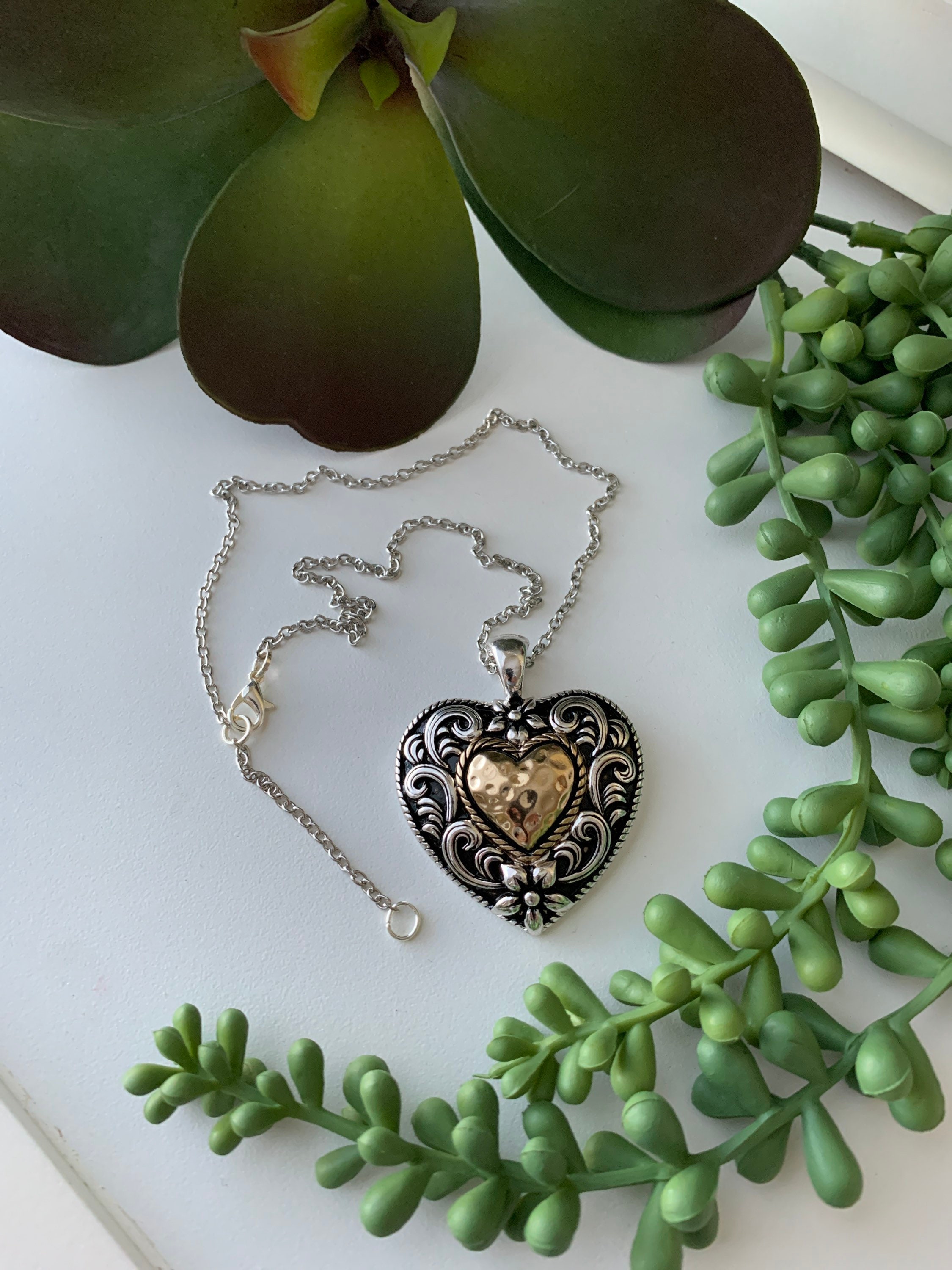 Heart Pendant Heart Necklace Love Necklace Valentines Gift - Etsy