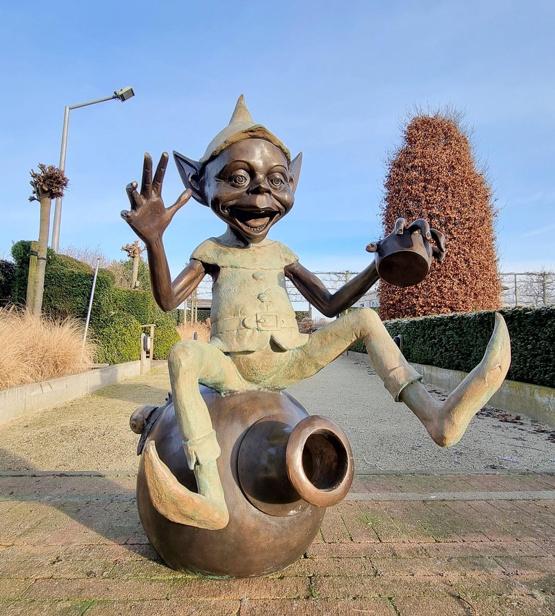 Extra Large Garden Elf Bronze Fountain Bronze Garden Gnome Bronze Pixie ...