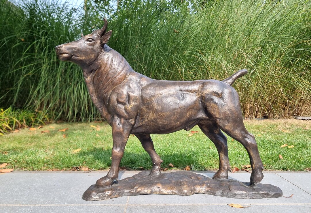Bronze Statue of a Majestic Bull Symbolism of Strength and Perseverance ...