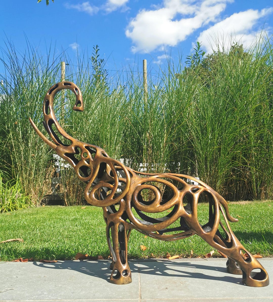 Bronze Elephant Unique Garden Sculpture Bronze Artwork Abstract Garden ...
