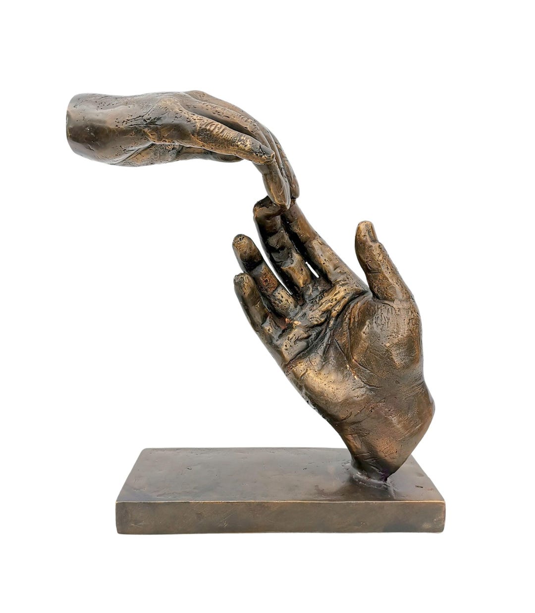 Bronze Sculpture of Two Touching Hands Midas Touch, Goodbye, Mourning ...