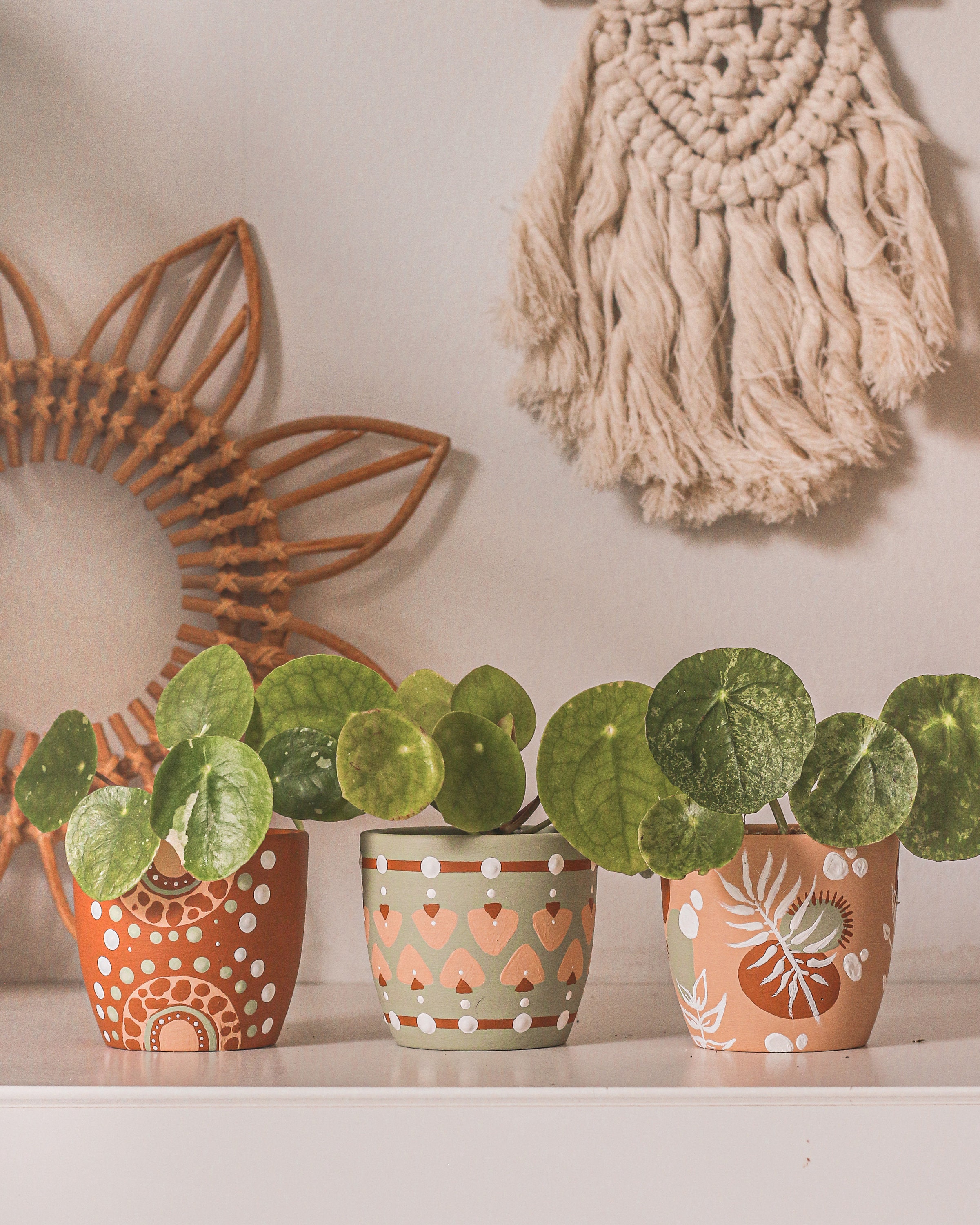 Hand Painted Boho Plant Pot Planter THE RUSTY RAINBOW | Etsy