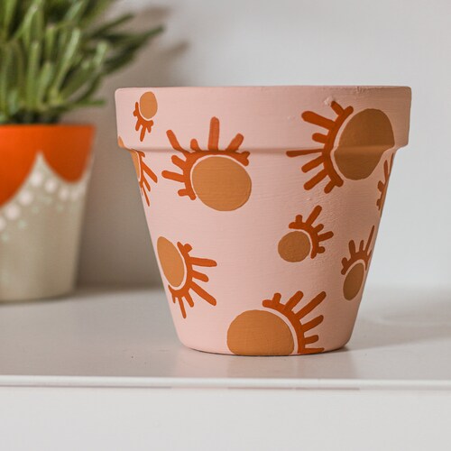 Gardening & Plants Fire sign hand painted terracotta plant pot Craft ...
