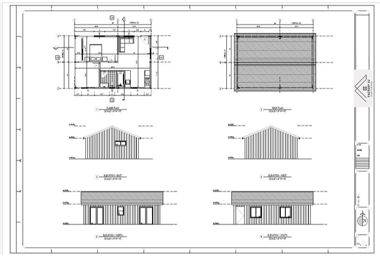 Architectural Plan Set for a Custom Designed 30 X 40 Galvanized Steel ...
