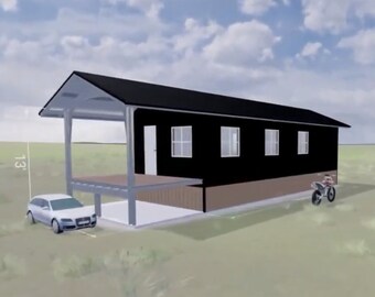 Architectural Plan Set for a Custom Designed Galvanized Steel Cabin Kit ...