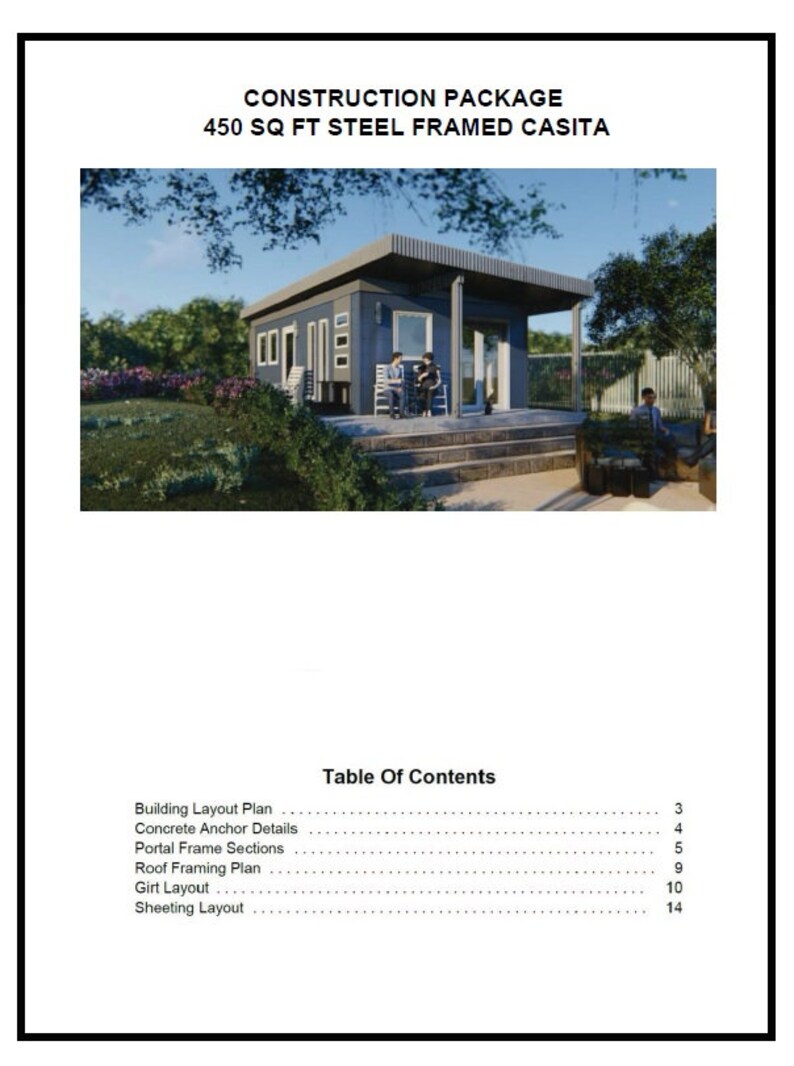 Architectural Plan Set for a Custom Designed 30 X 40 Galvanized Steel ...